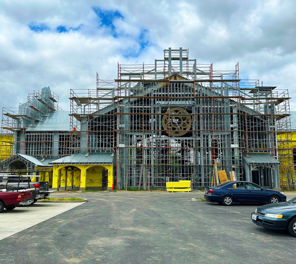 ELEGANT FRAMING IN PROGRESS AT HOLY ROSARY CHURCH IN WOODLAND, CA | CWallA